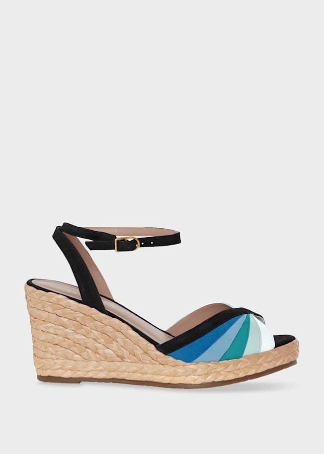 HOBBS Wimbledon Wedge Sandals in Blue Multi | endource