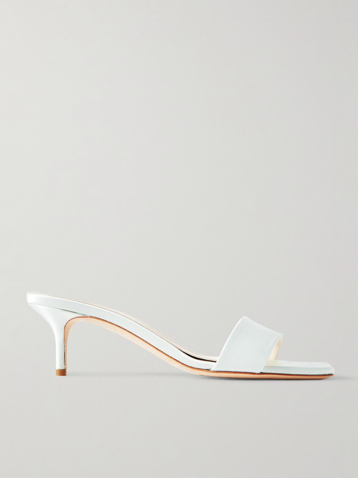 AEYDE Ilvy Satin Mules in Off-white | endource