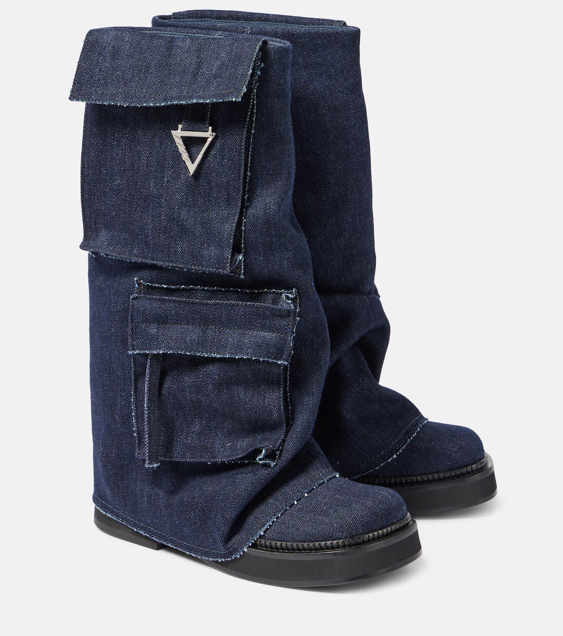 The Attico Robin Denim Combat Boots | endource