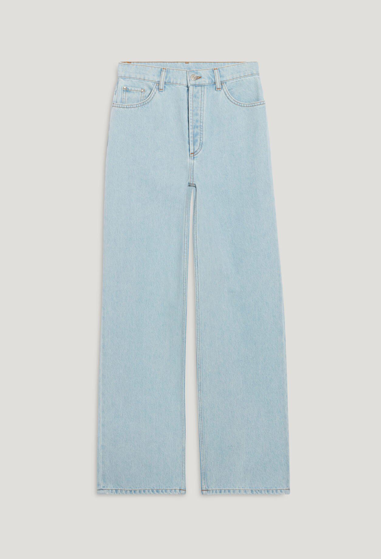 CLAUDIE PIERLOT Faded Louis Flare Jeans in DENIM VERY LIGHT BLUE | Endource