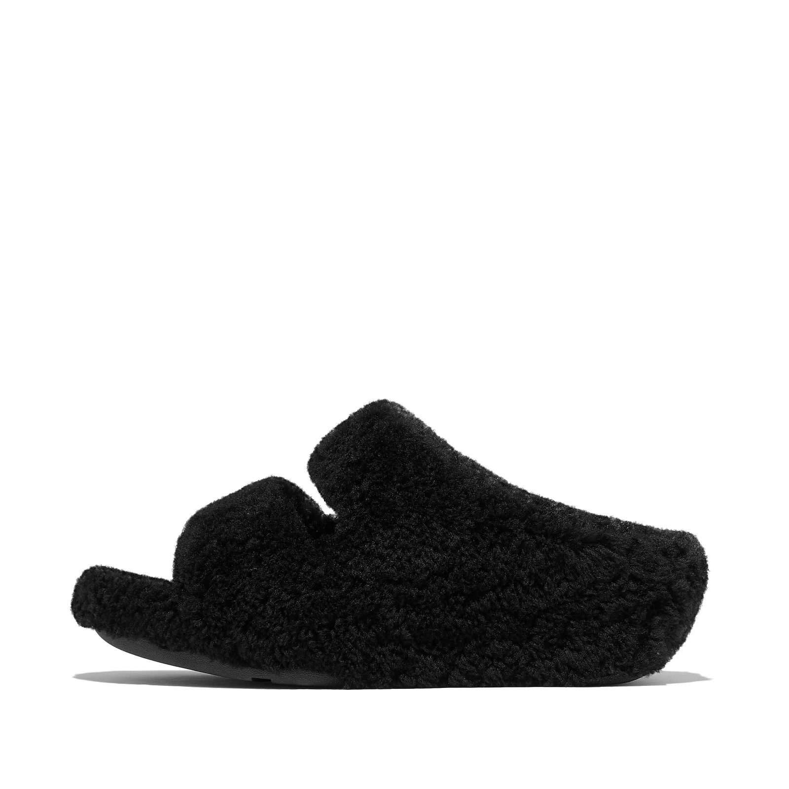 FitFlop SHUV Curly-Shearling Two-Bar Slides | endource