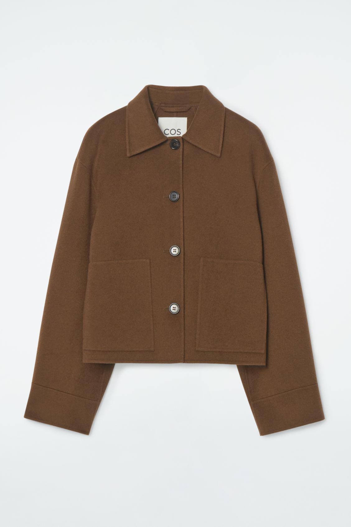 COS Boxy Double-Faced Wool Jacket in BROWN | endource