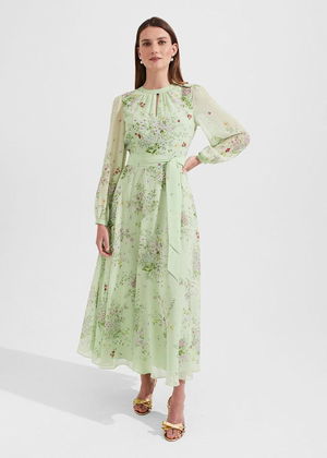 HOBBS Leia Silk Fit And Flare Dress | endource