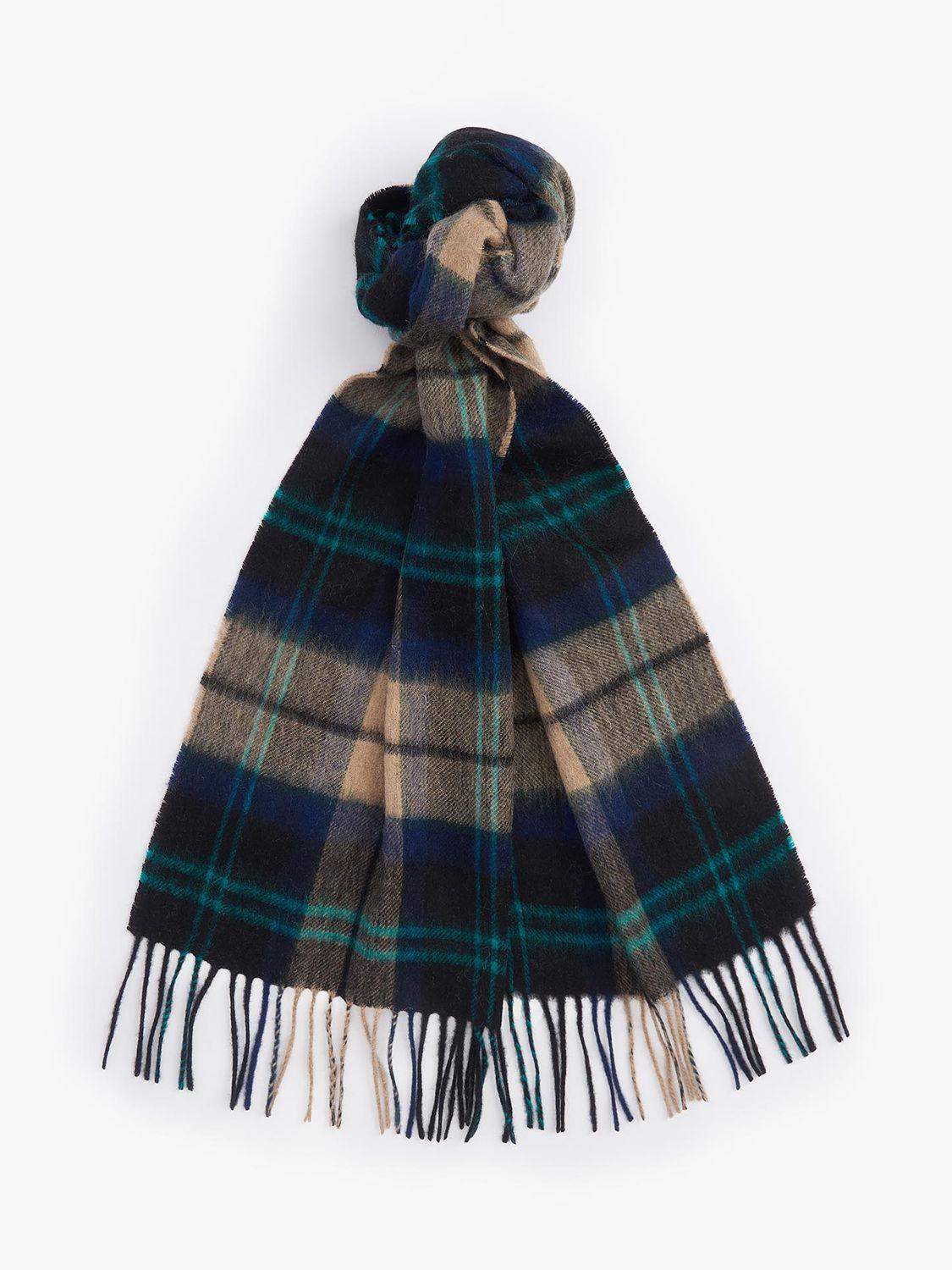 BARBOUR Wool Cashmere Tartan Scarf in Green Loch | endource