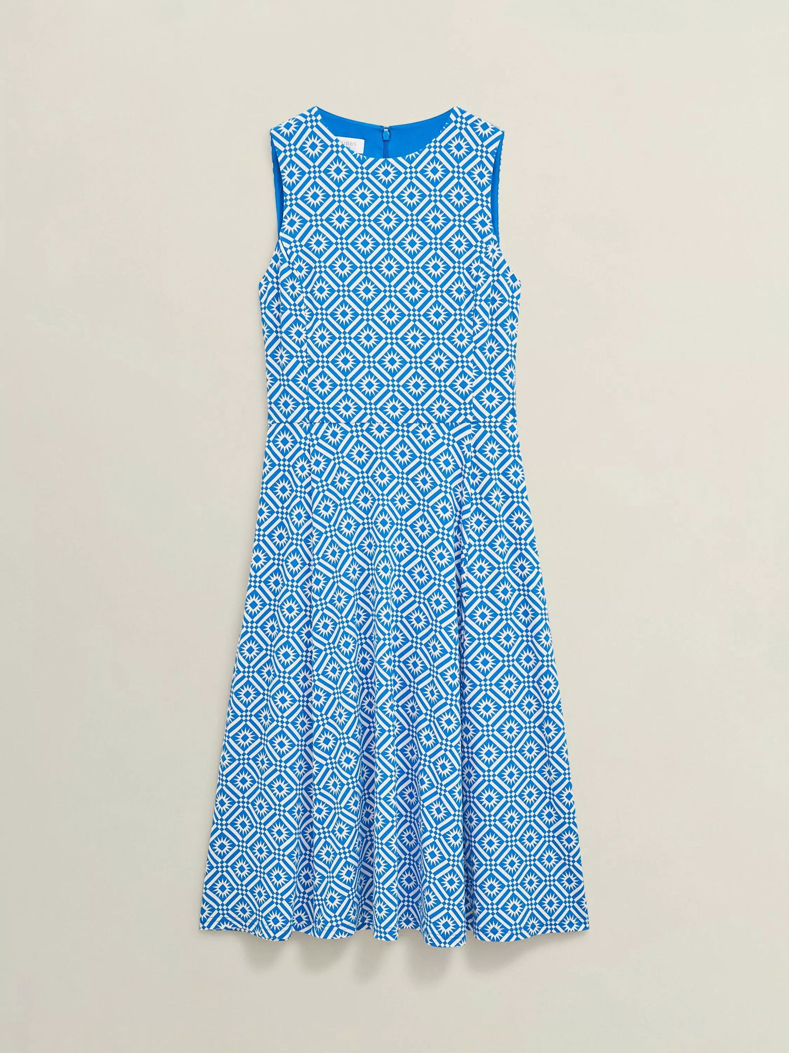 HOBBS Lisa Jersey Dress in Blue/Ivory | endource