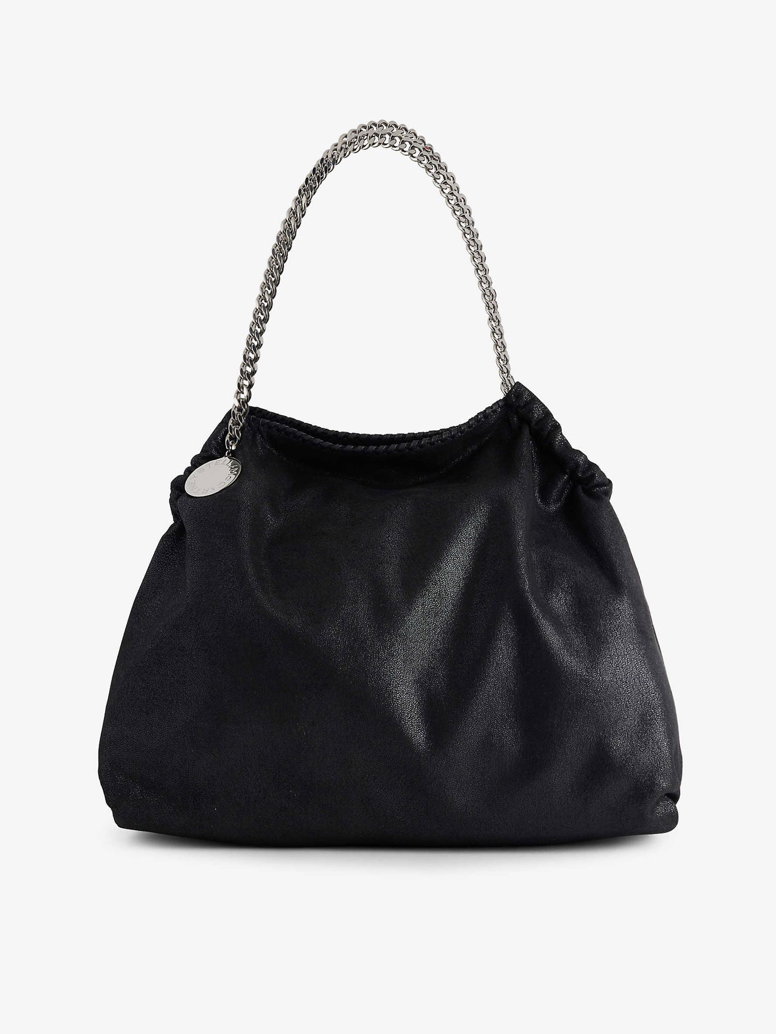 STELLA MCCARTNEY Falabella Drawstring Woven Tote Bag in BLACK | endource