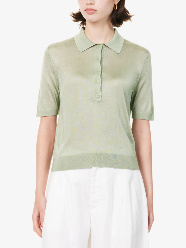 THEORY Short-Sleeve Fine-Knit Polo Shirt | endource
