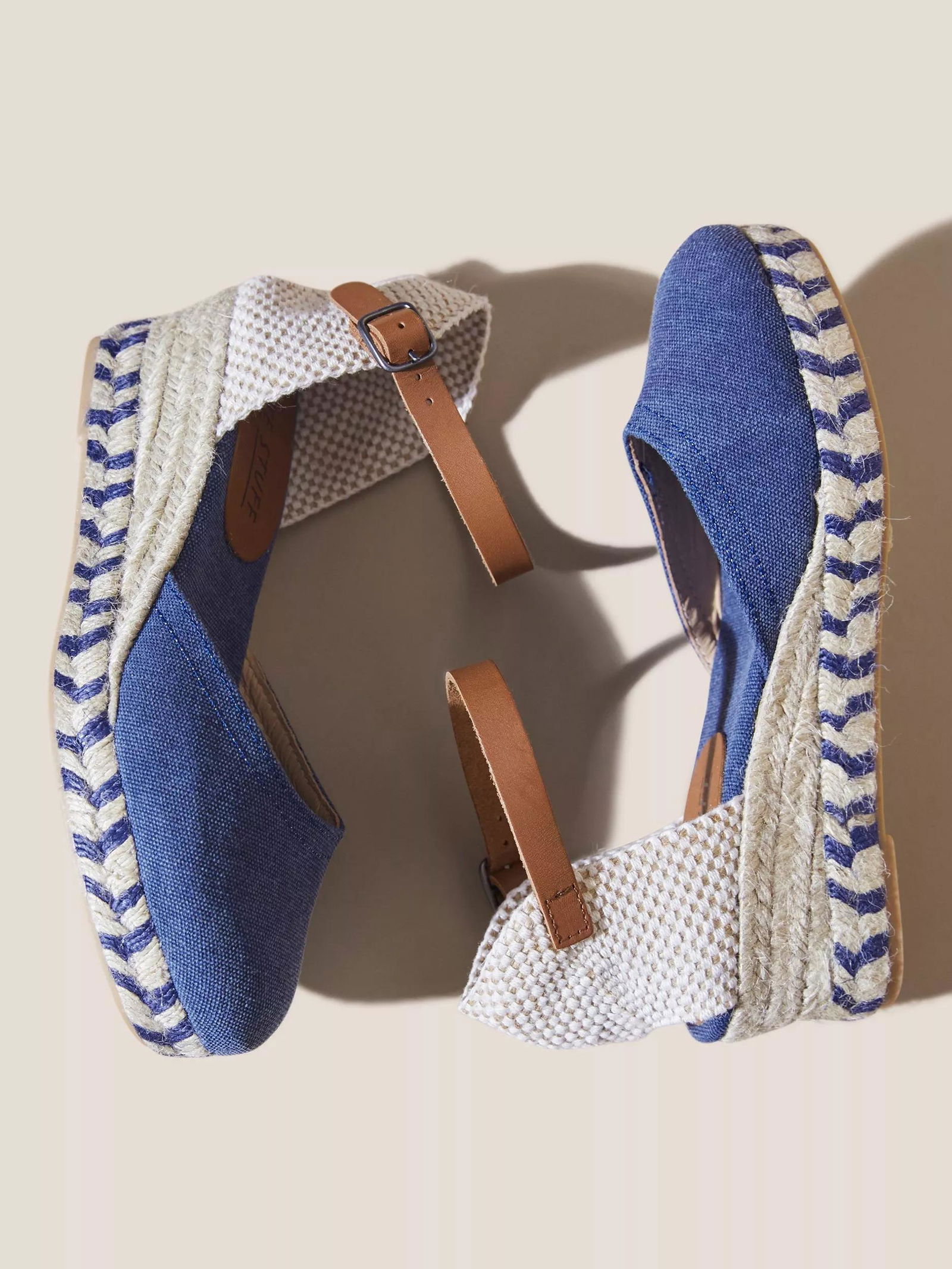 WHITE STUFF Canvas Wedge Sandals, Mid Denim | endource