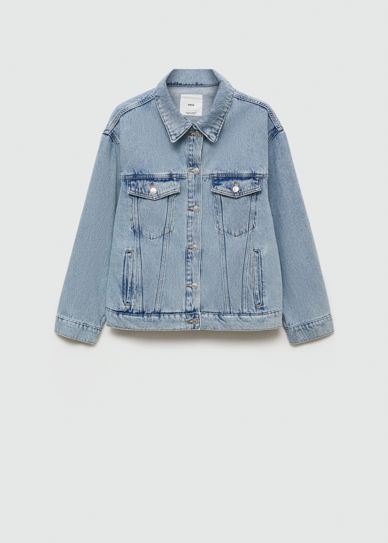 MANGO Oversize Denim Jacket in Light Blue | endource