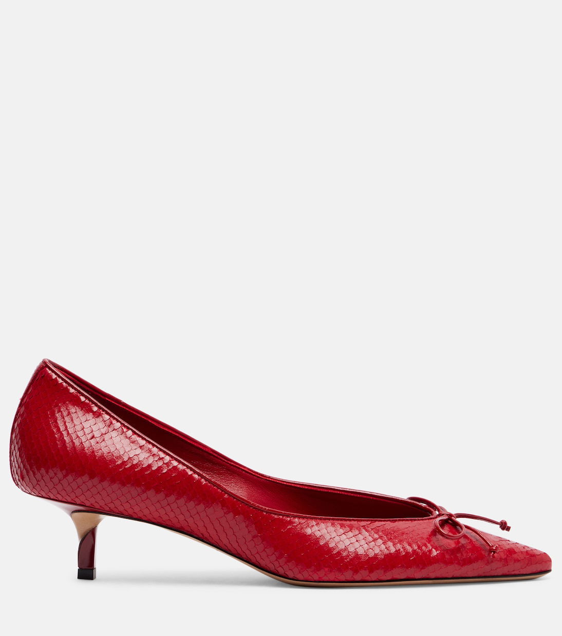JACQUEMUS Tourni Snake-Effect Leather Pumps | endource