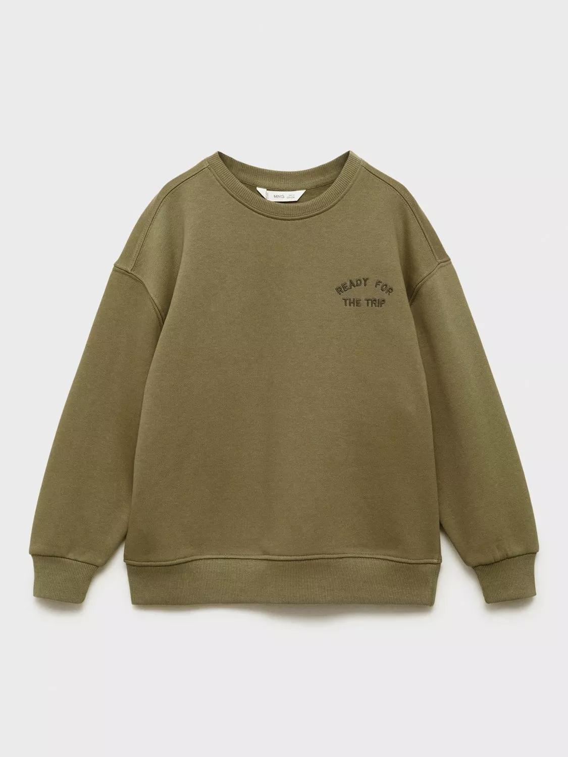 MANGO Patch East Town Sweatshirt in Khaki/Multi | endource