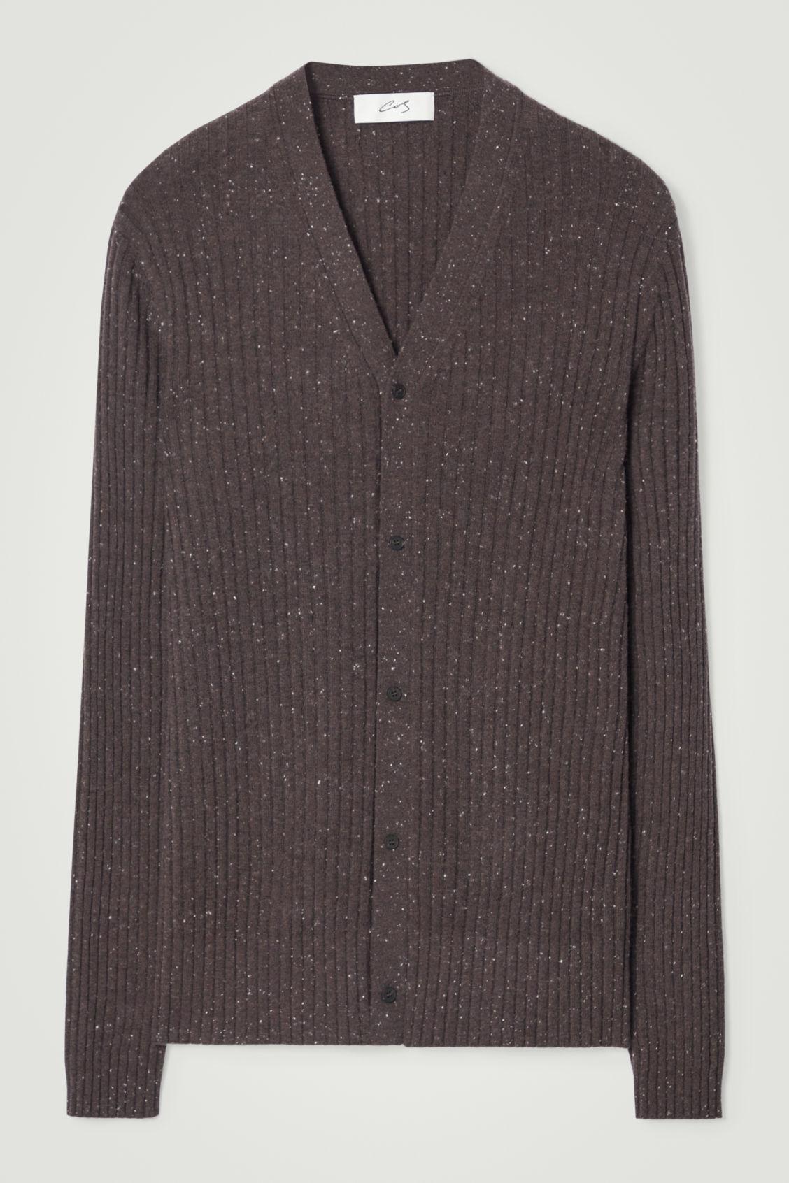 COS The Flecked Wool Cardigan in CHOCOLATE | endource