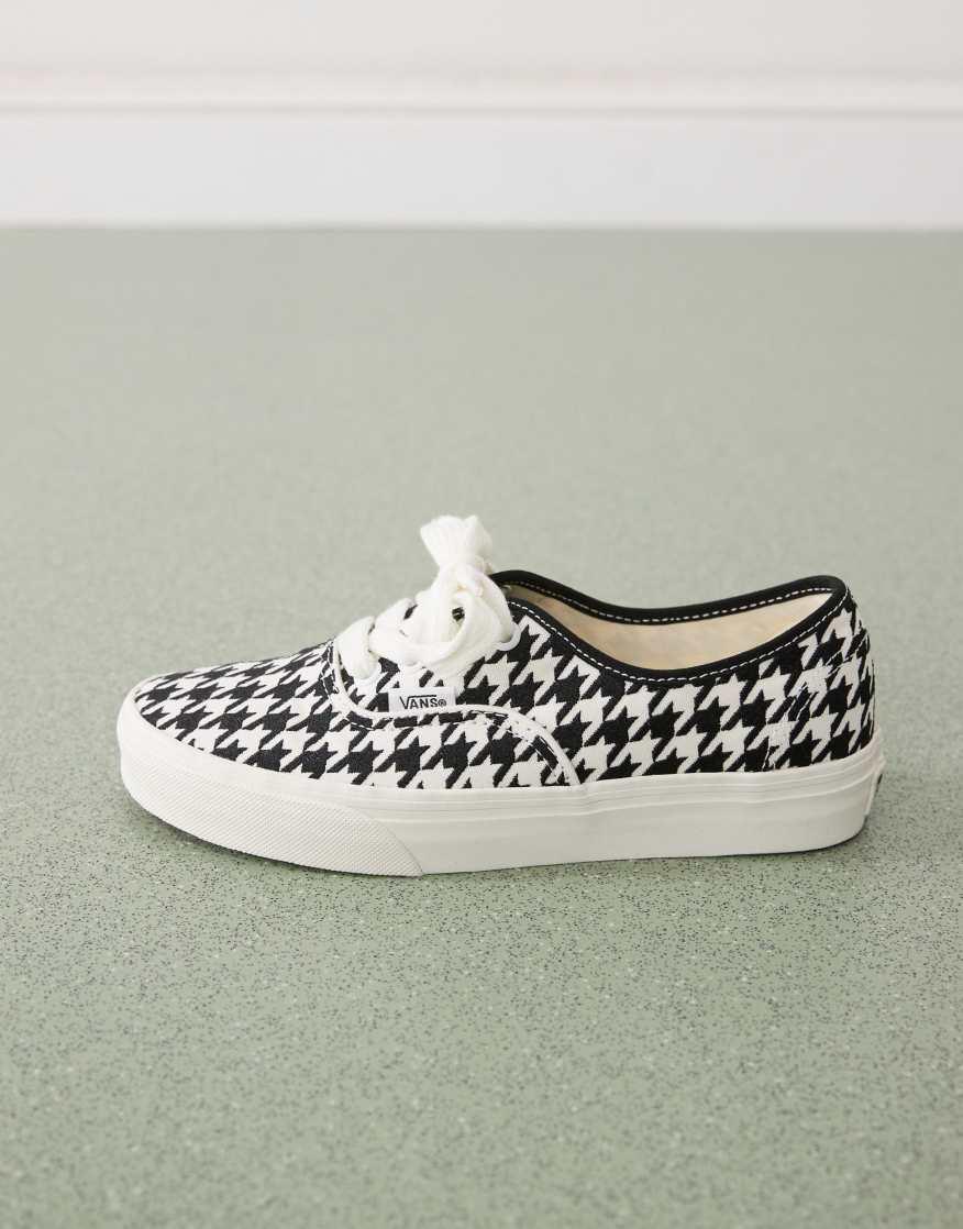 VANS Authentic Embroidered Houndstooth Trainers With Oversized Laces ...