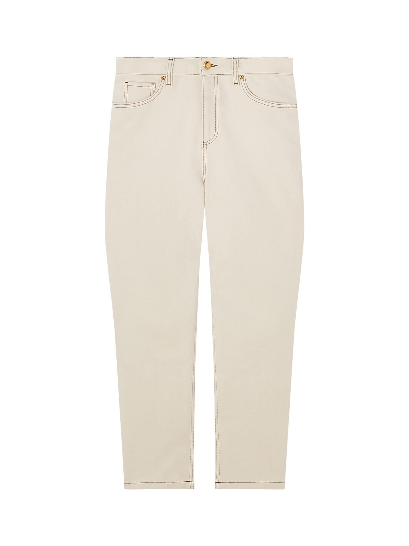 L.K. BENNETT Allie Ecru Denim Cropped Jeans in Cream | endource