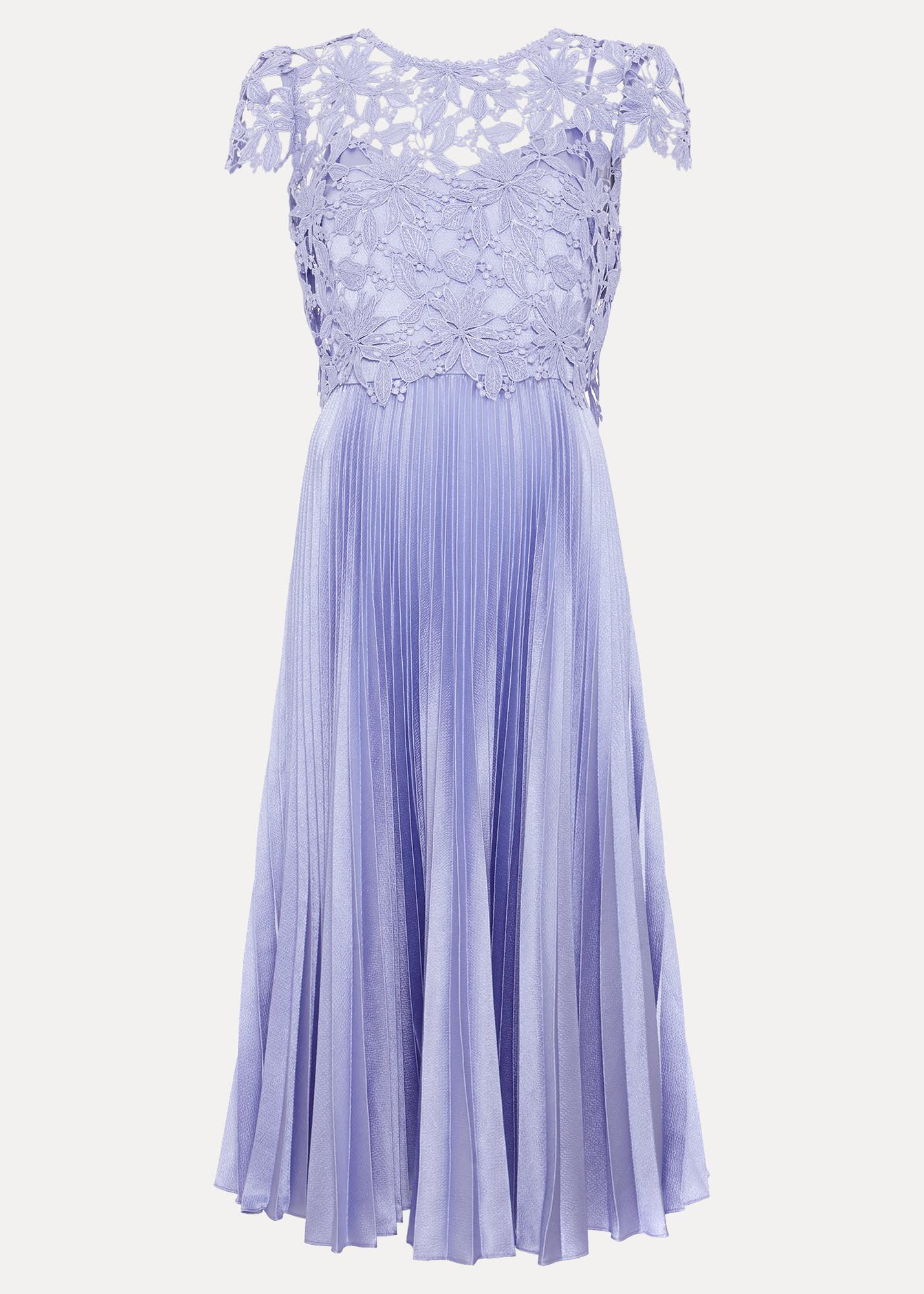 PHASE EIGHT Dana Lace Double Layered Dress in Pale Blue | endource
