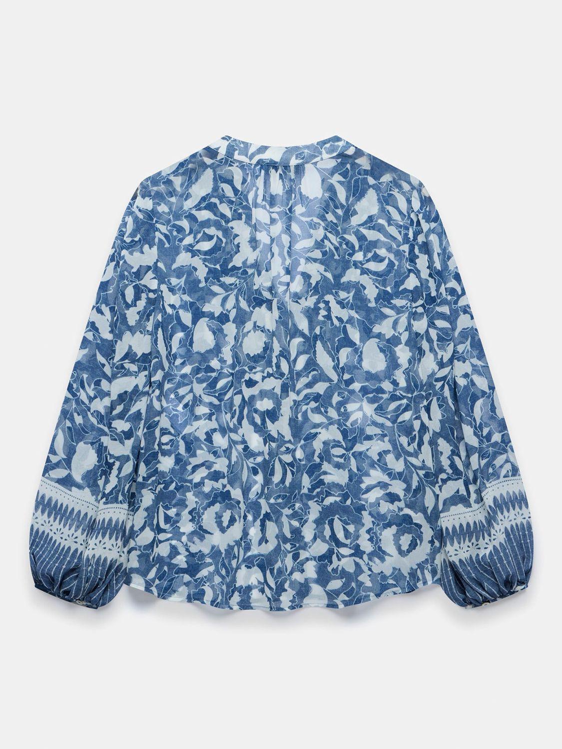 MINT VELVET Abstract Print Chiffon Blouse in Blue/White | Endource