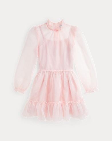 RALPH LAUREN Ruffled Organza Dress in Pink | Endource