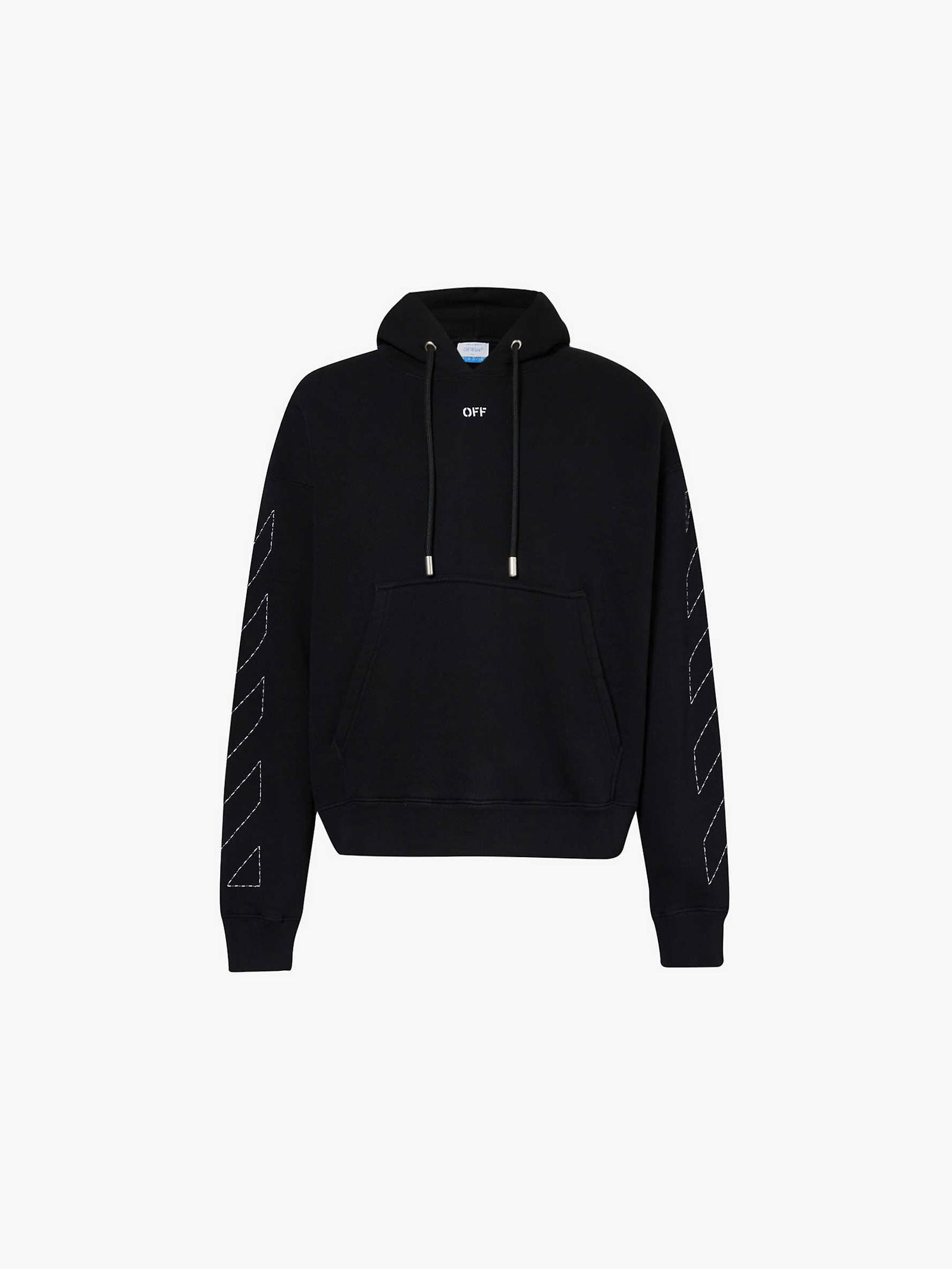 Off-White Stitch Skate Logo-Print Cotton-Jersey Hoody | endource