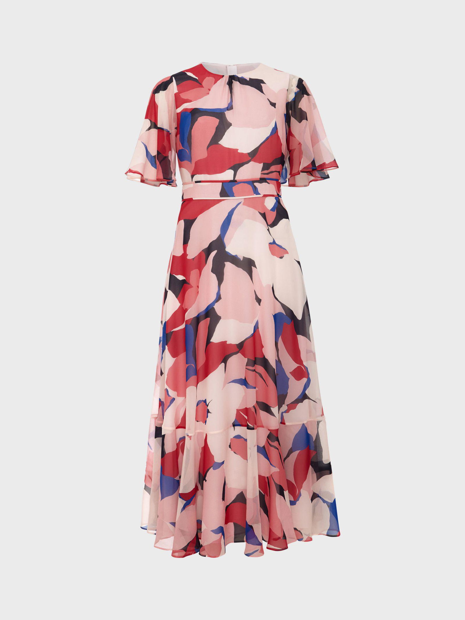 HOBBS Petite Freya Silk Midi Dress in Multi | endource