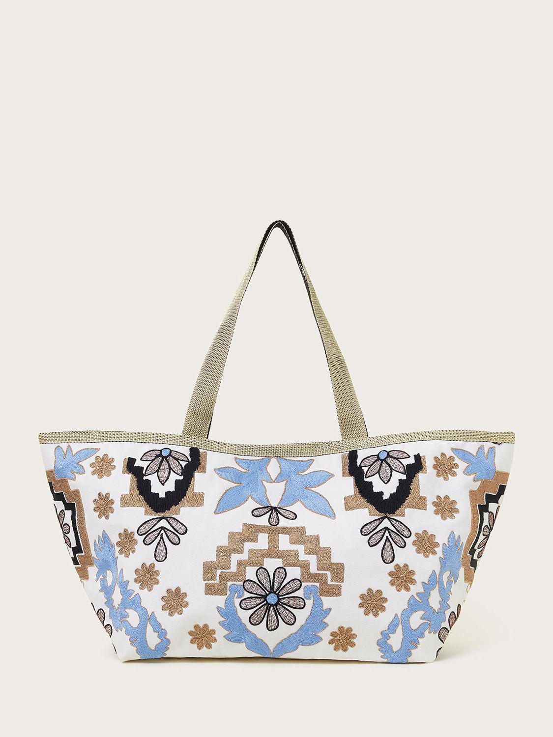 Monsoon Metallic Embroidered Tote Bag in Multi | endource