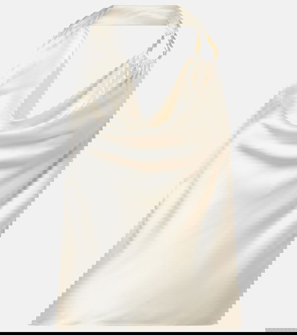 REBECCA VALLANCE Elise Halterneck Silk Satin Top | endource