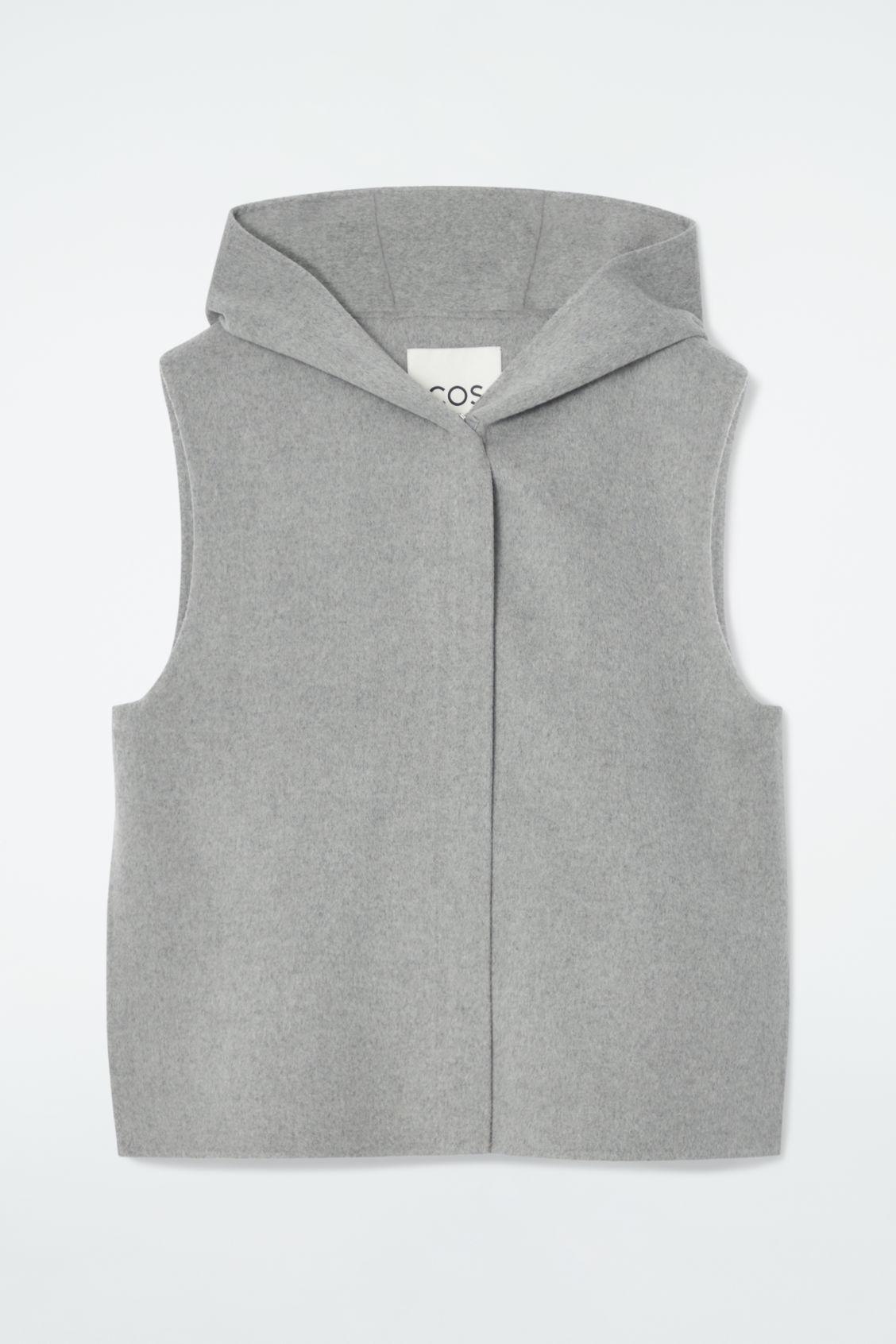 COS Double-Faced Hybrid Hooded Gilet in GREY | Endource
