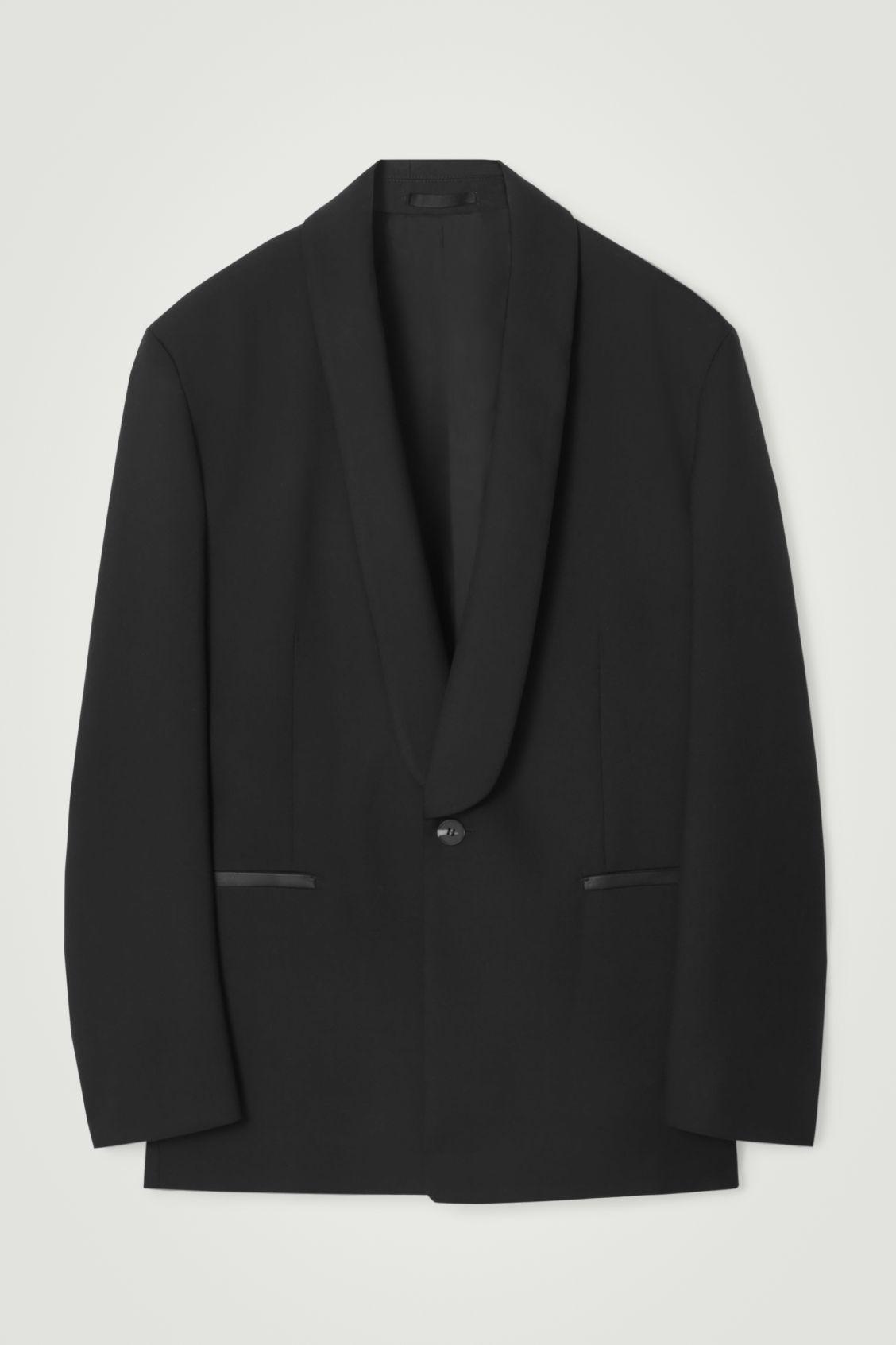 COS The Shawl-Collar Wool Blazer in CARBON | endource