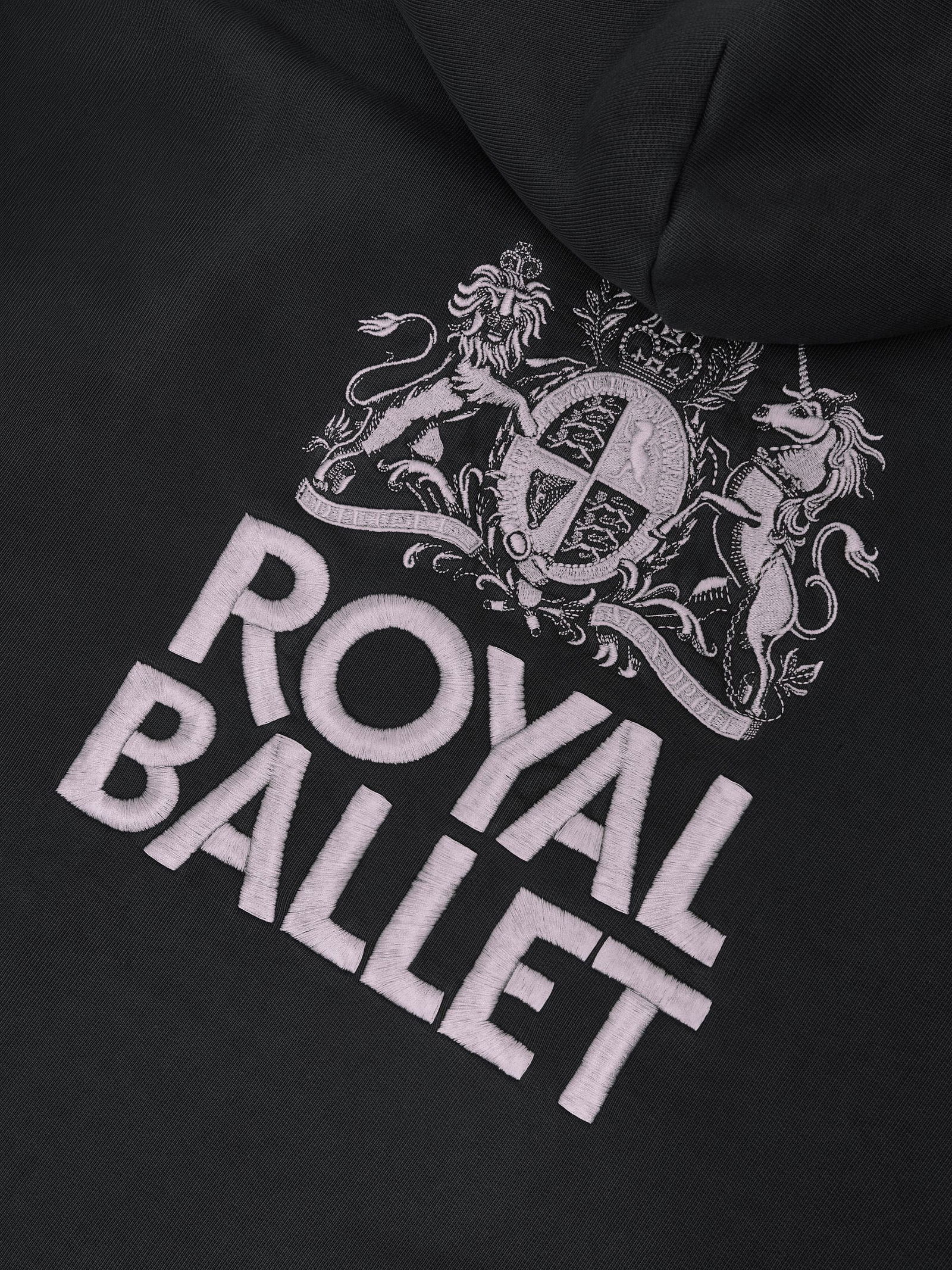 REISS | Royal Ballet Logo Hoodie Unisex Fit In Washed Black | endource