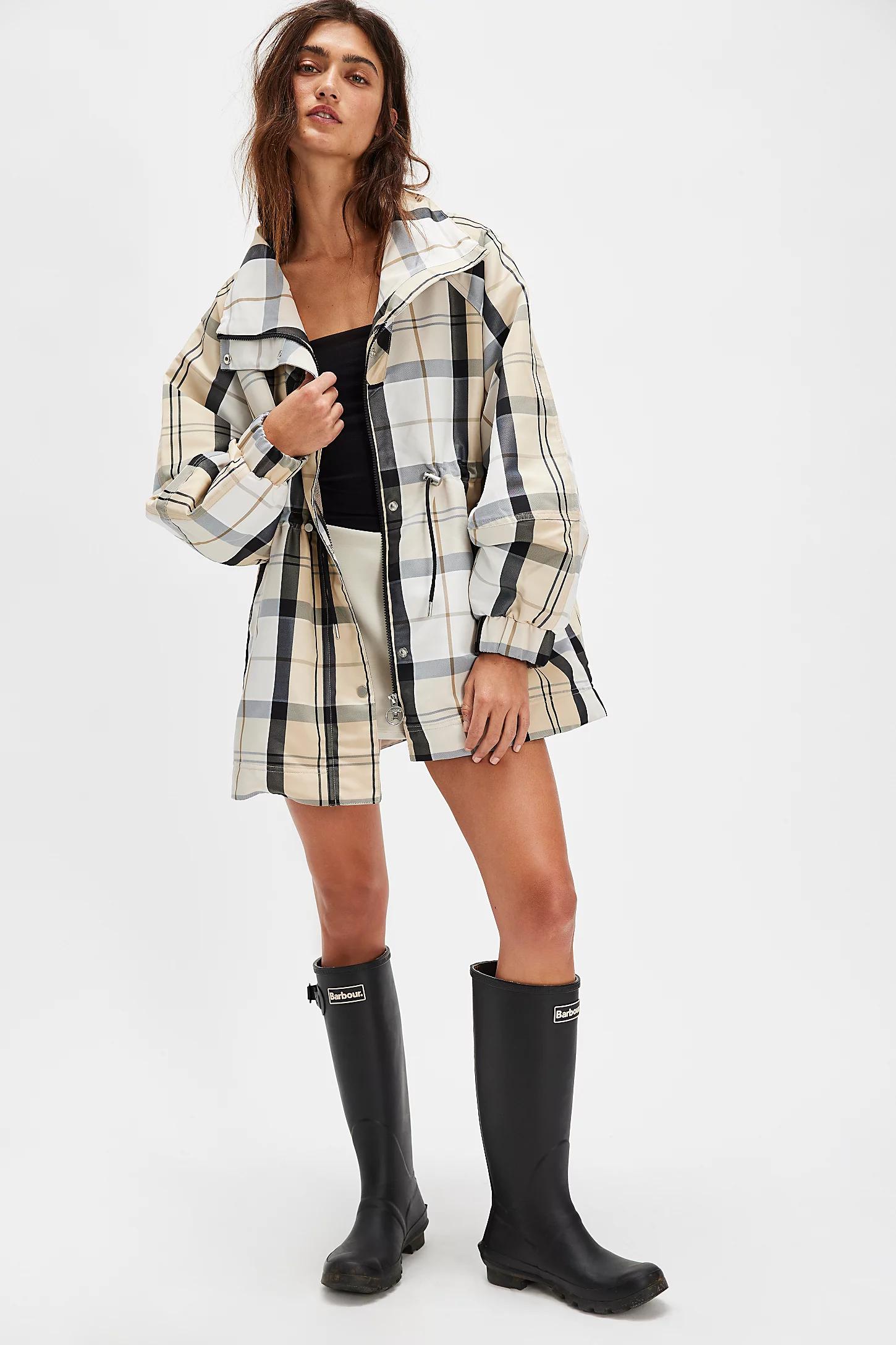 BARBOUR Suri Checked Showerproof Jacket in Safari Dress Tartan / Mist ...