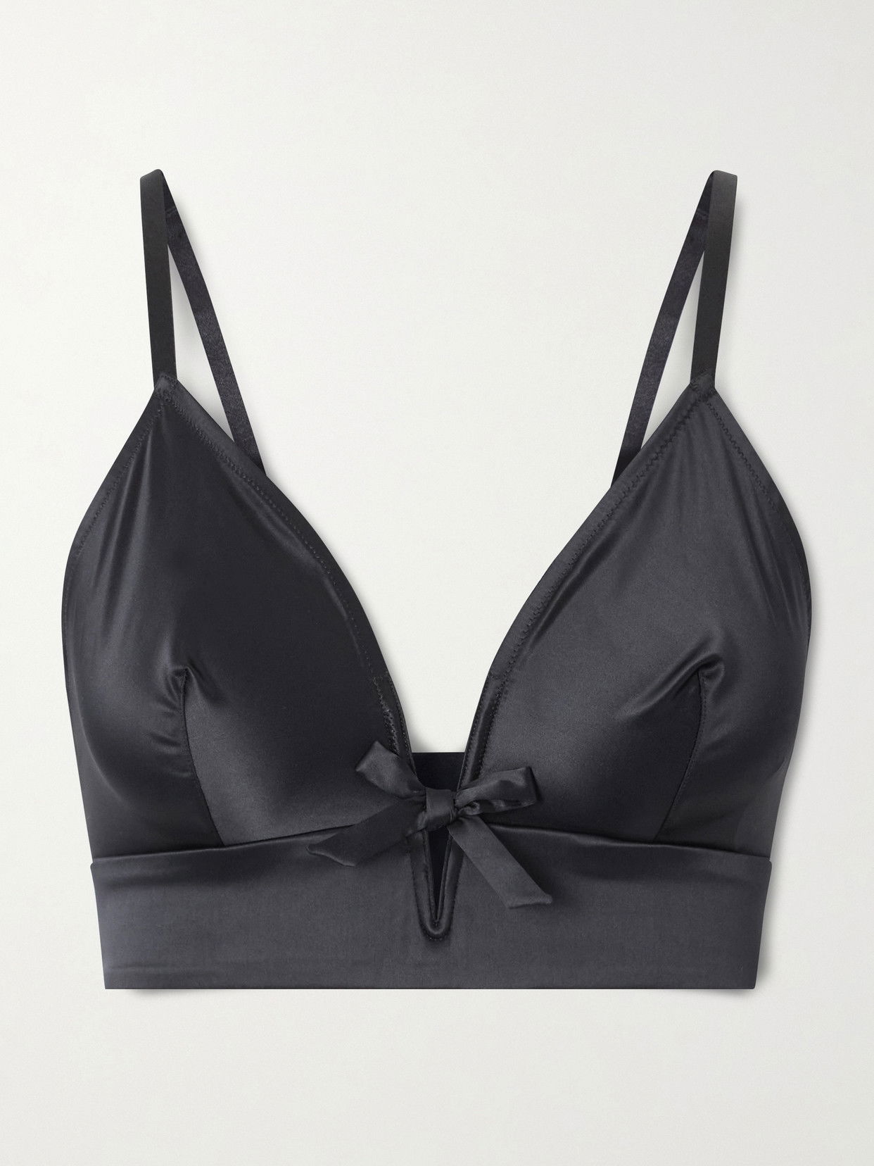 ERES Jean Bow-Detailed Satin Soft-Cup Tirangle Bra | endource