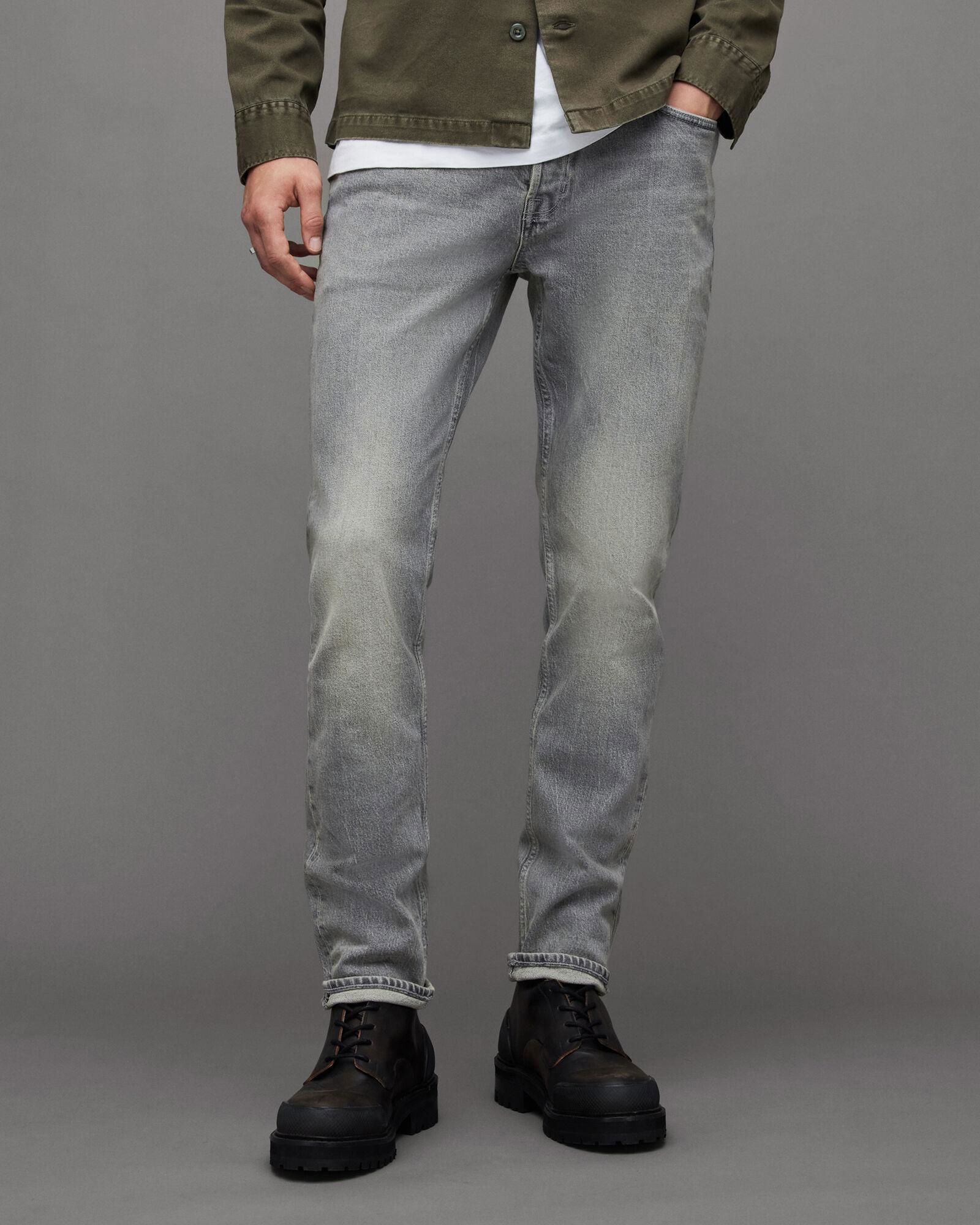 ALLSAINTS Rex Slim Fit Soft Stretch Denim Jeans in Dusty Grey | endource