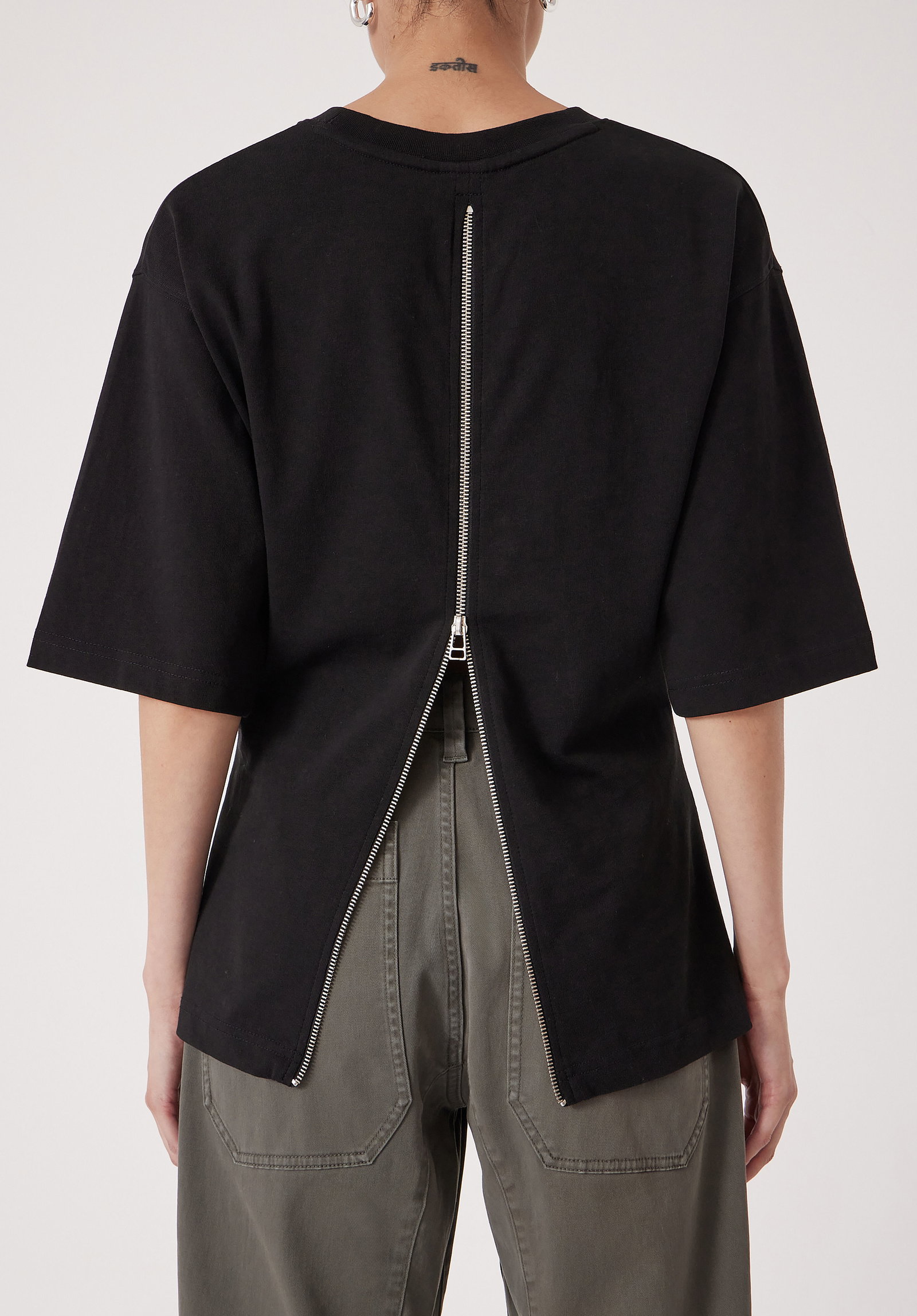 HUSH Zip Back Cotton T-Shirt | endource