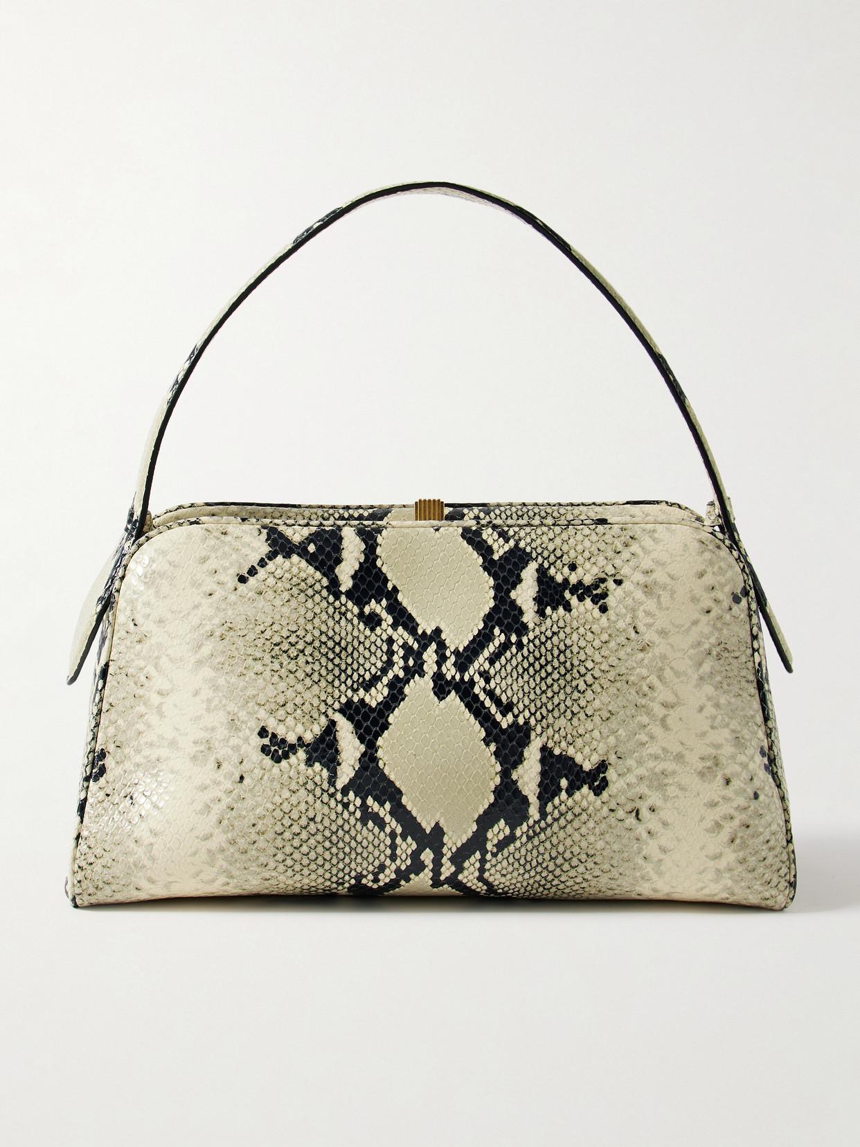 KHAITE Cate Snake-Effect Leather Tote in Animal print | endource