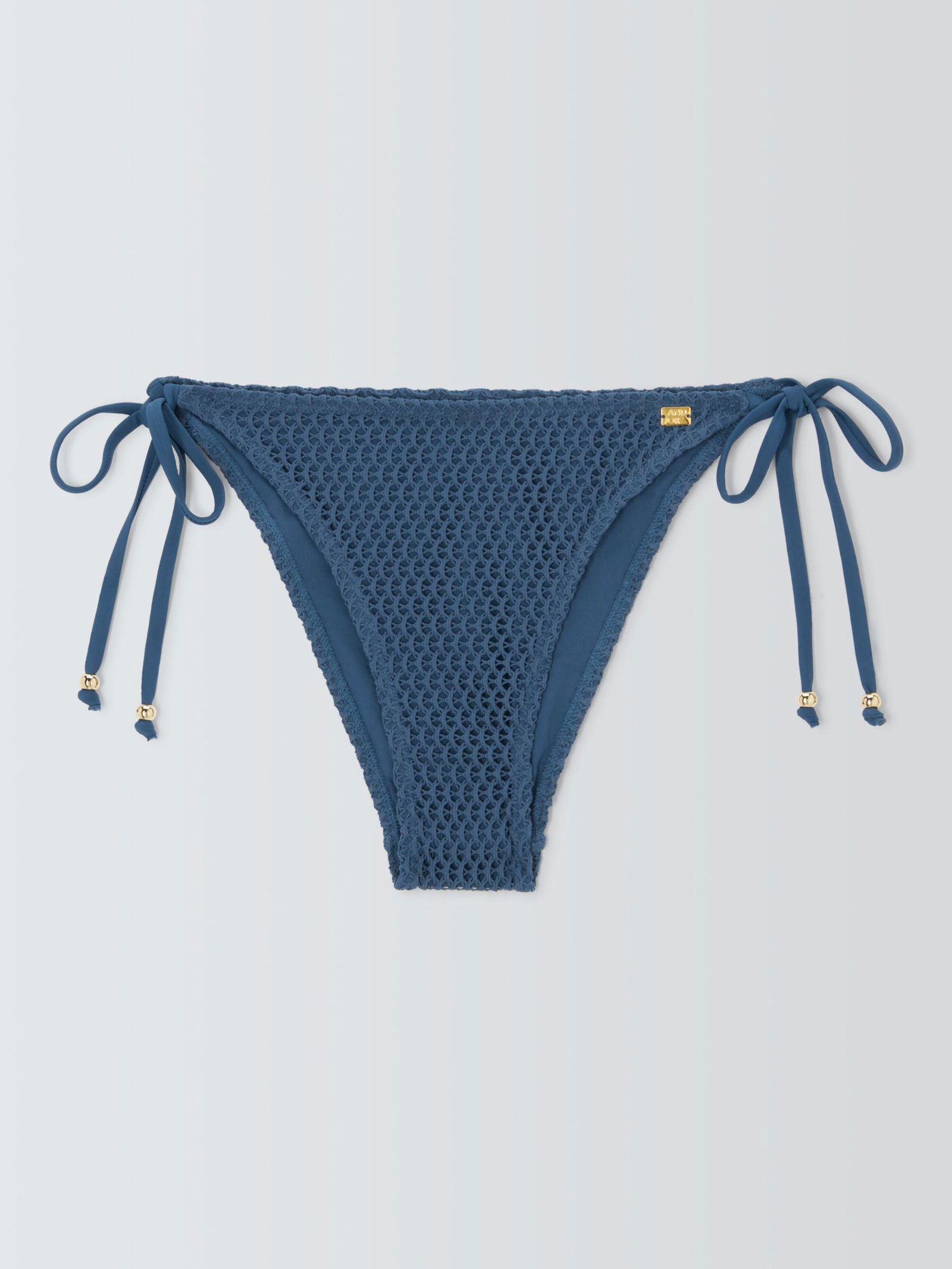 AND/OR Crochet String Bikini Bottoms in Denim | endource