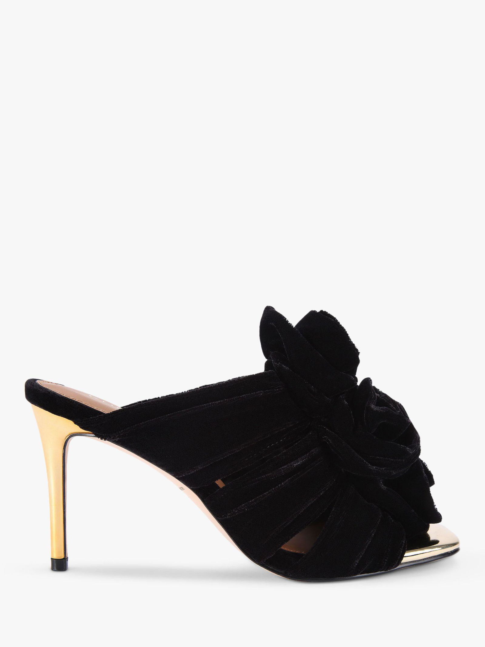 KURT GEIGER LONDON Bloom Velvet Stiletto Heel Mule Sandals | endource
