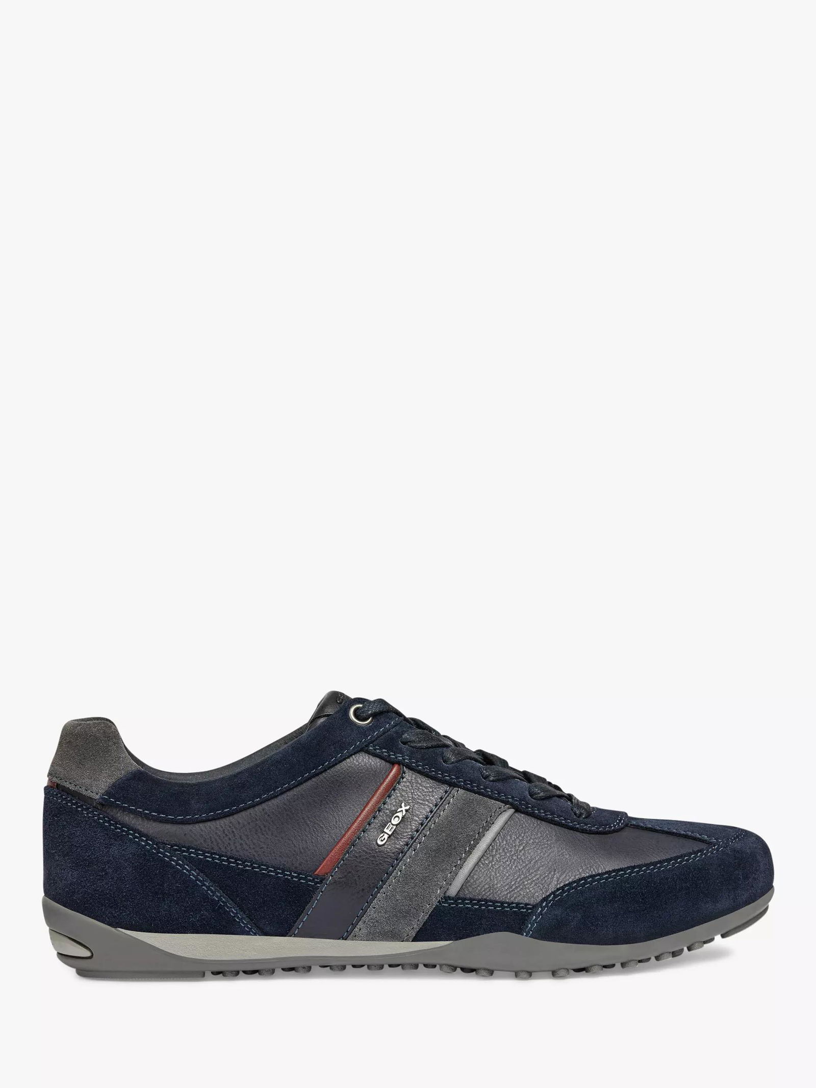 Geox Wells Suede Trainers in Navy/Multi | endource