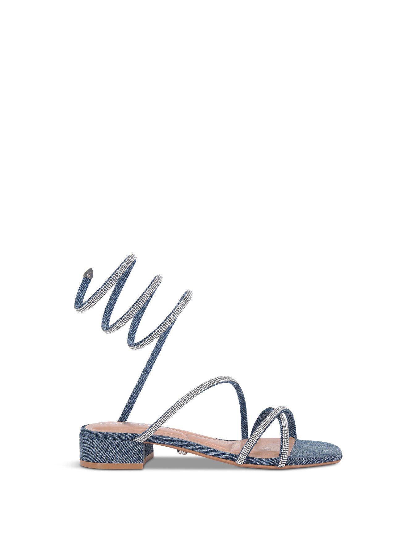 CARVELA Spiral Block Sandal in Blue | endource