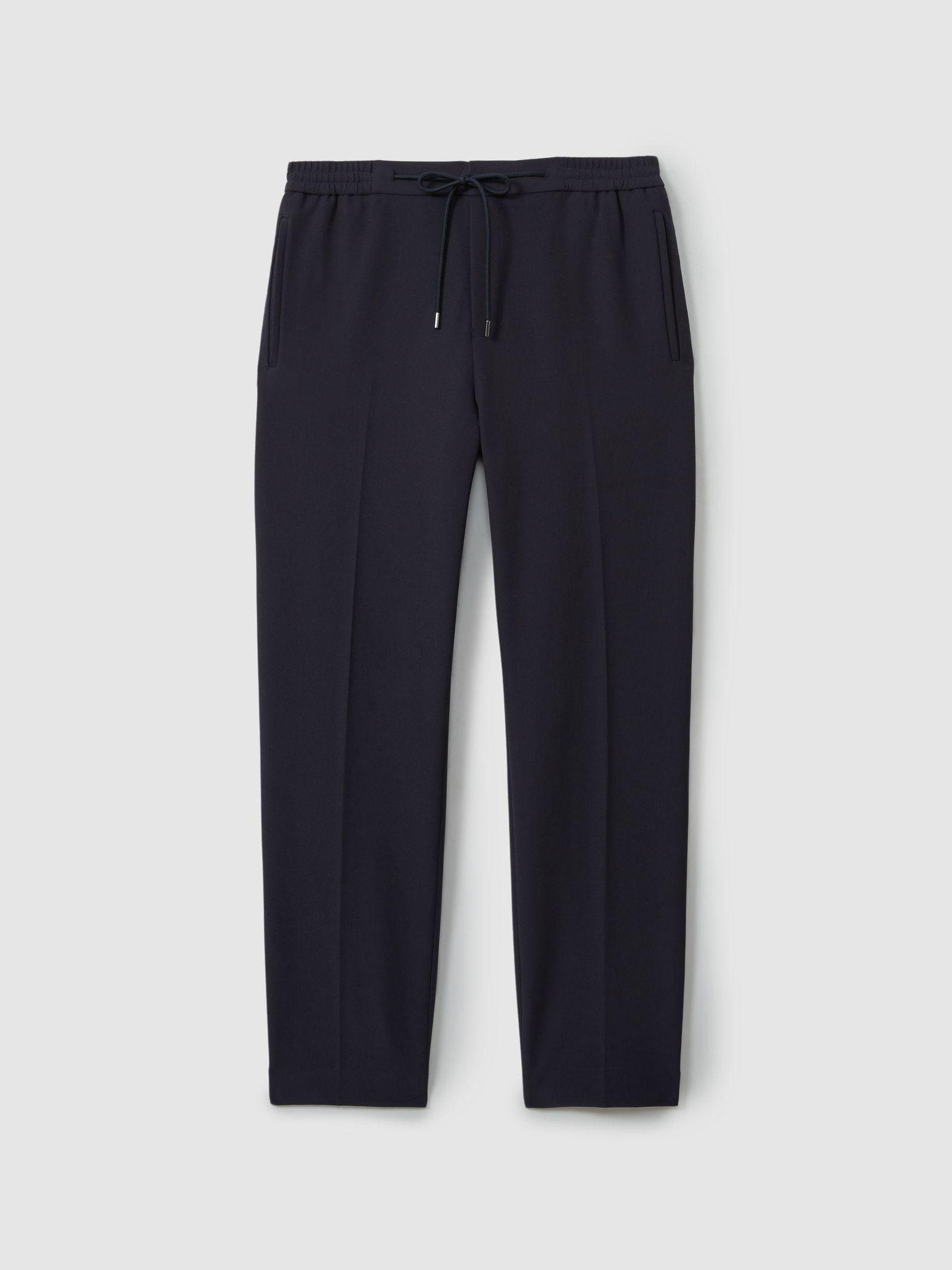 REISS Relaxed Contrast Pipe Detail Trousers in Navy/Ivory Stripe | endource