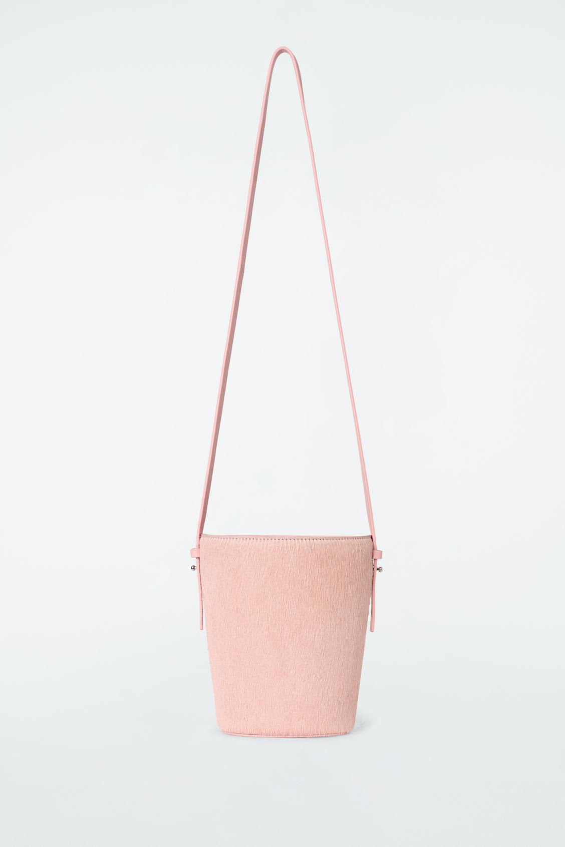 COS Mini Bucket Bag - Pony Hair in PINK | endource