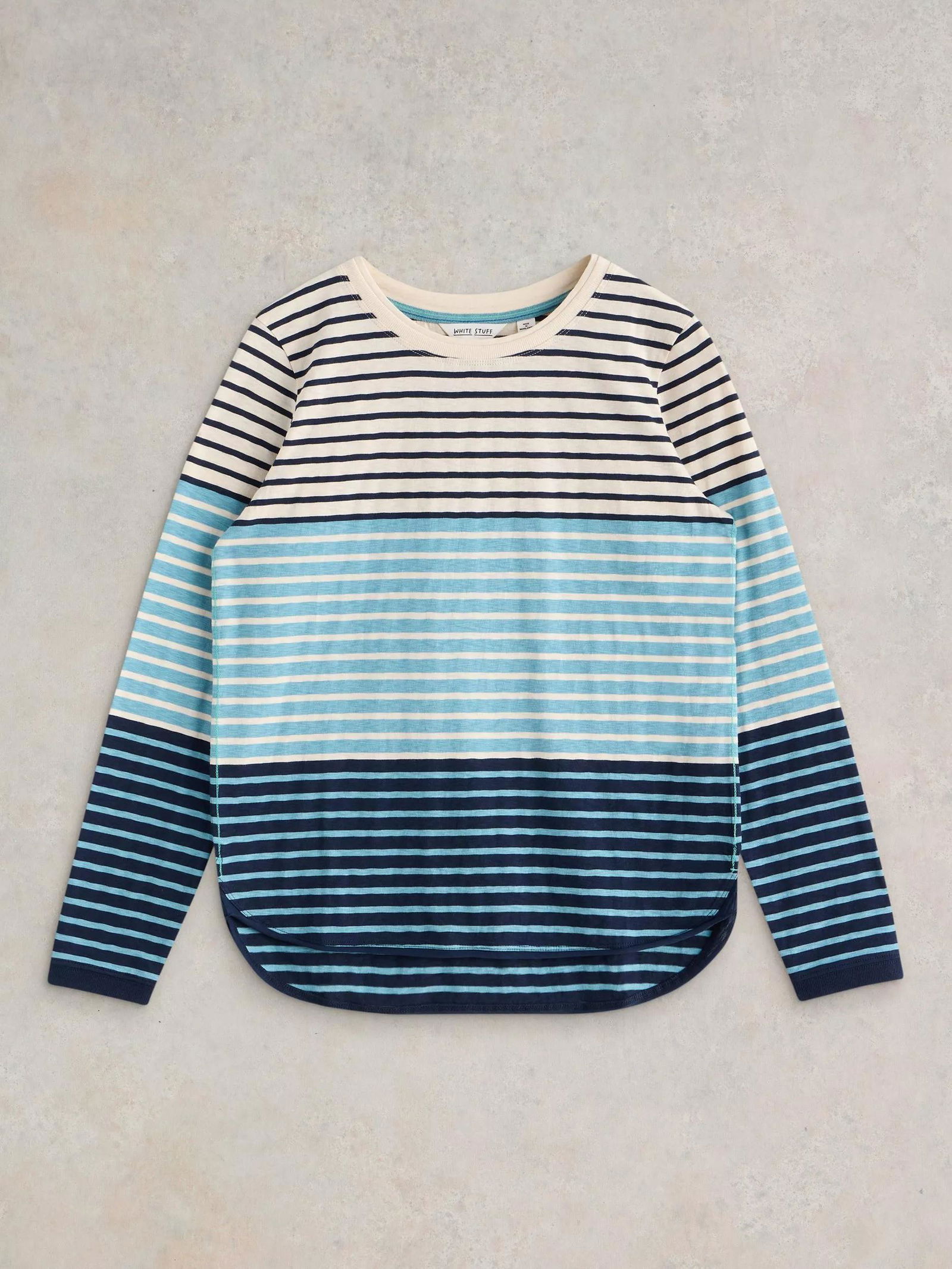 WHITE STUFF Clara Stripe Top in Blue/Multi | endource