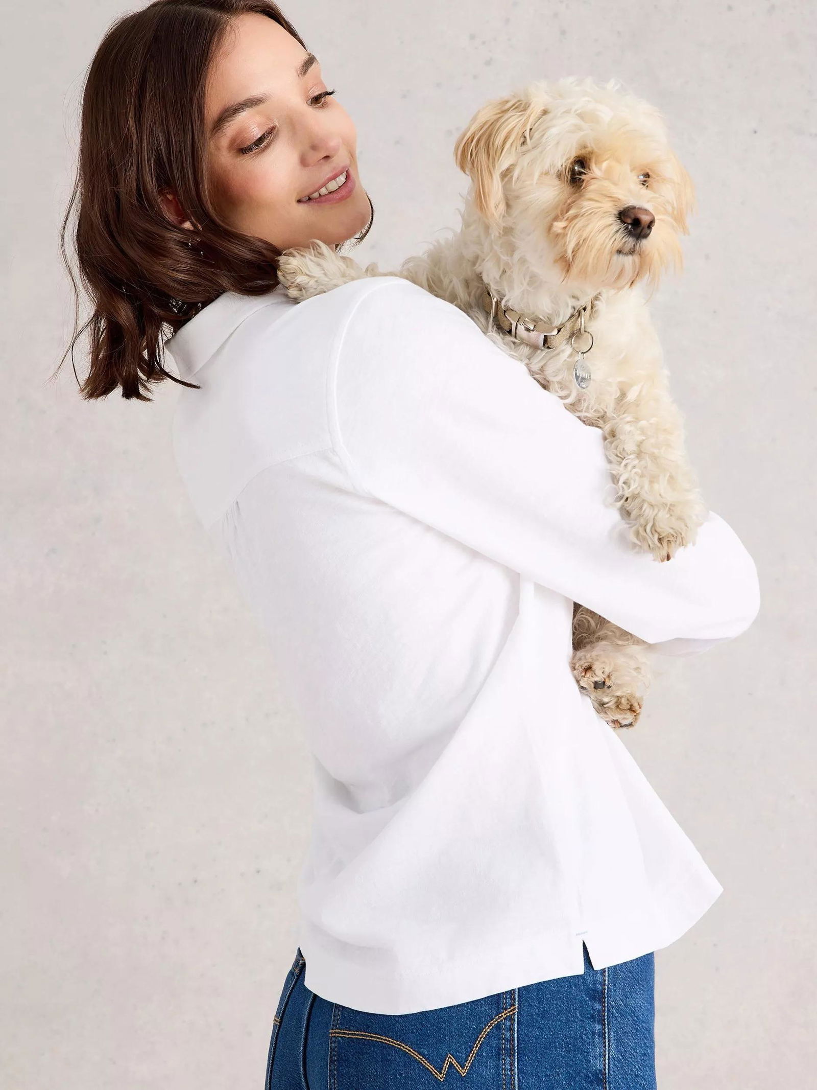 WHITE STUFF Allie Long Sleeved Cotton Shirt | endource