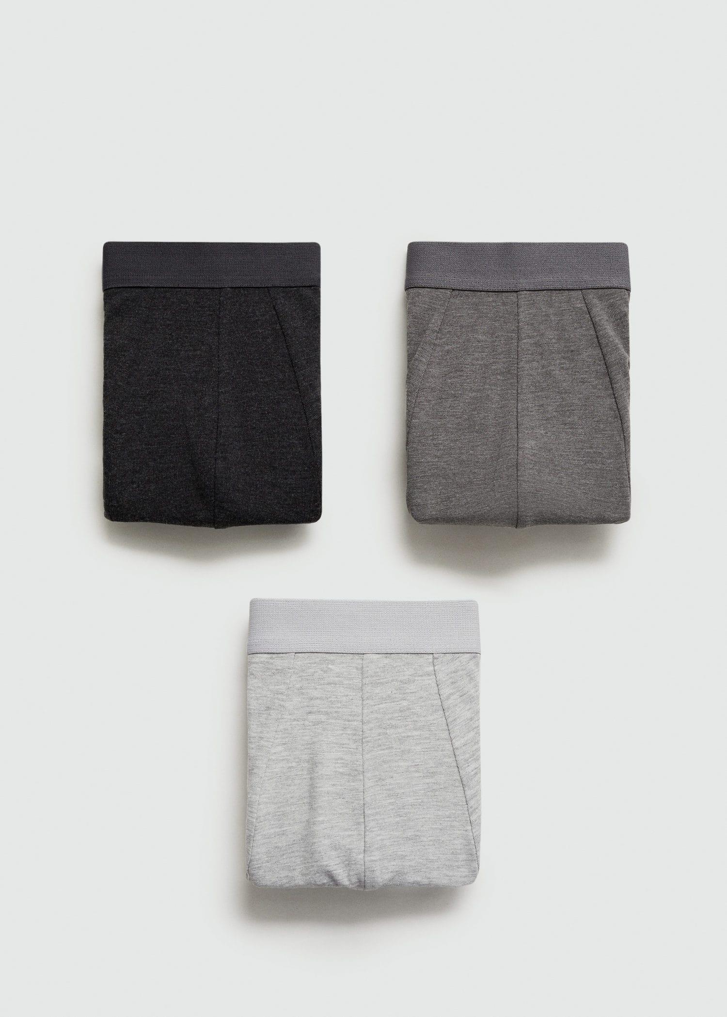 MANGO 3-Pack Cotton Boxers in Grey | Endource