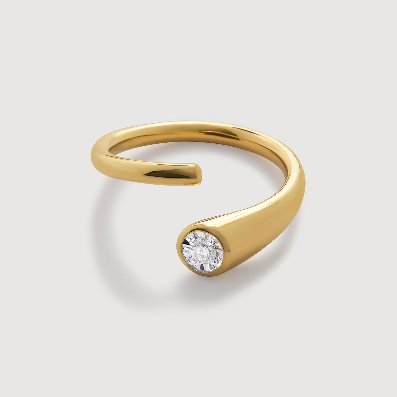 MONICA VINADER Lab Grown Diamond Solitaire Wrap Ring in 18k Gold ...