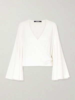 JACQUEMUS The Ventadou Paper-Blend Wrap Top | endource