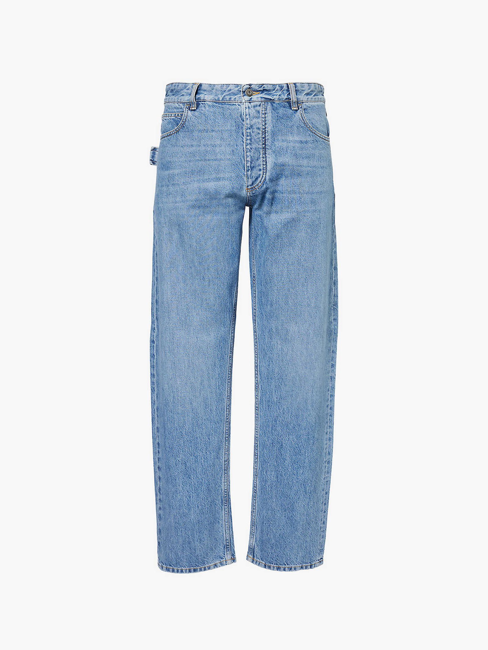 BOTTEGA VENETA Faded-Wash Straight-Leg Denim Jeans in MID BLUE | Endource