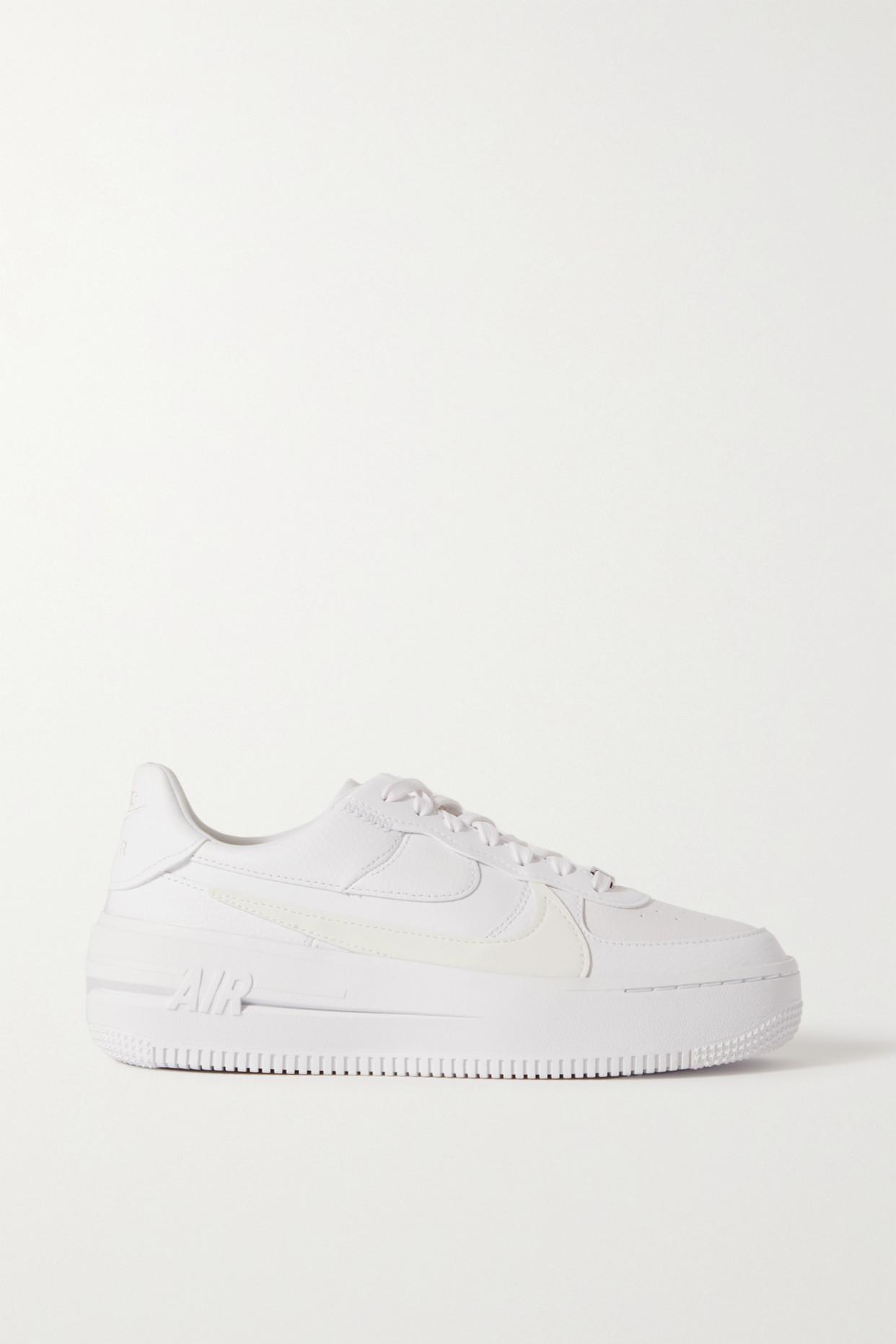 NIKE Air Force 1 Shadow Leather Platform Sneakers in White | Endource