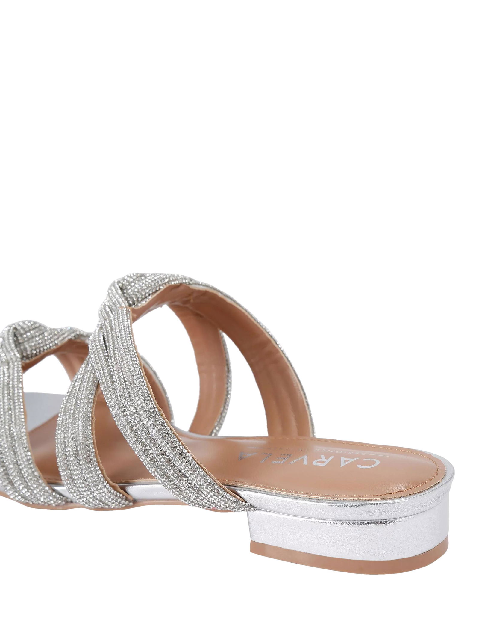CARVELA Arielle Flat Sandals, Silver | endource