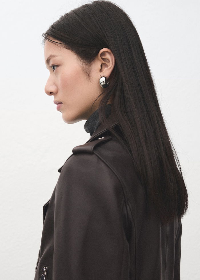 MANGO Leather Biker Jacket | endource