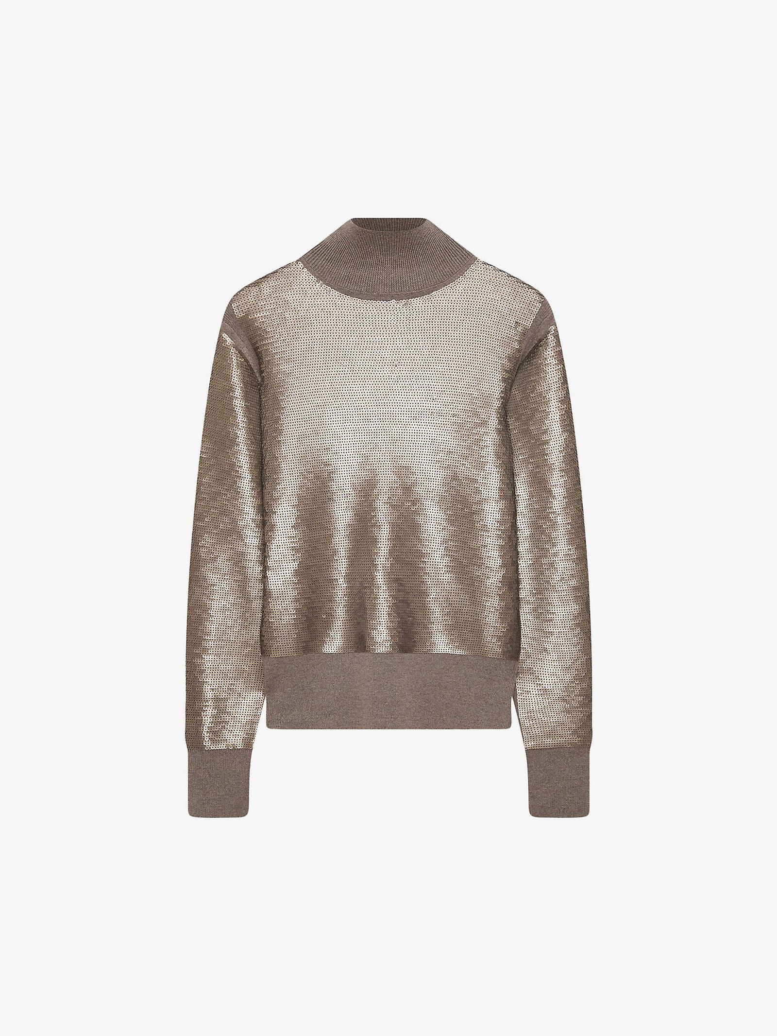 JOSEPH High-Neck Sequin-Embellished Wool-Blend Jumper in SPARK | Endource