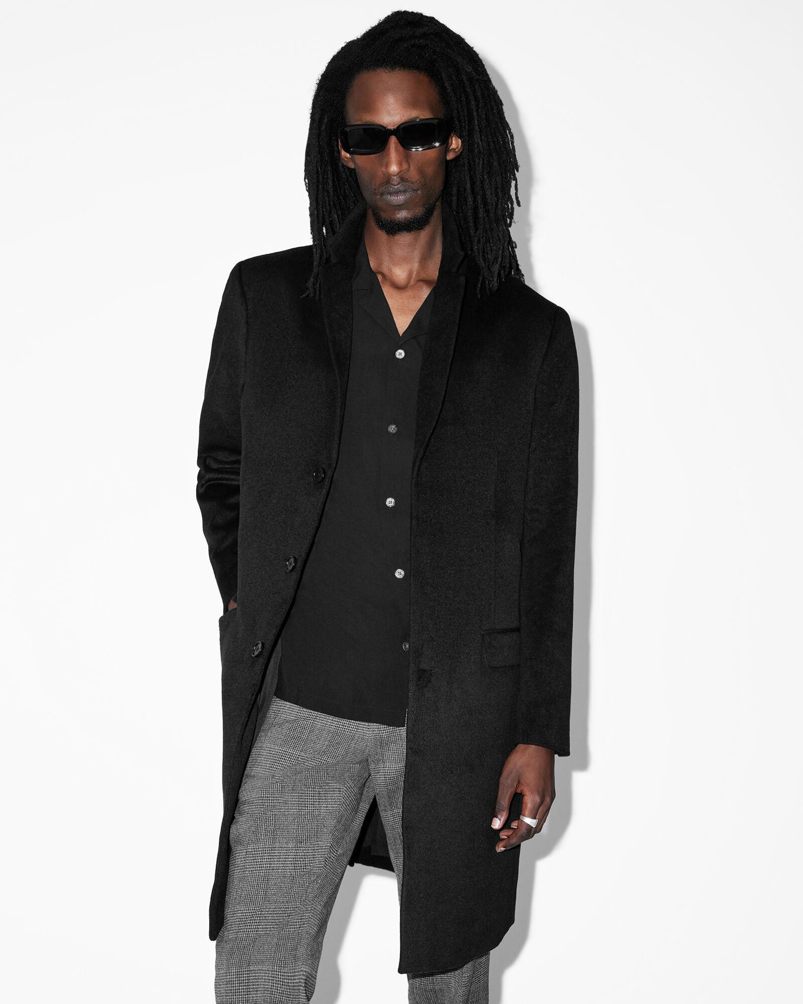 ALLSAINTS Hal Single Breasted Wool Blend Coat in Black | endource